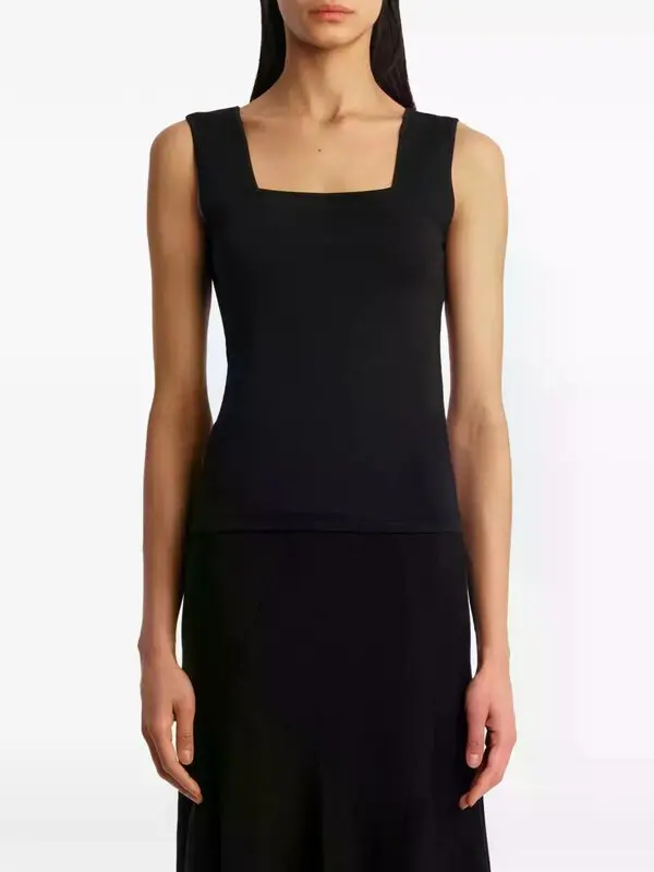 Khaite Square Neck Ribbed Knit Top