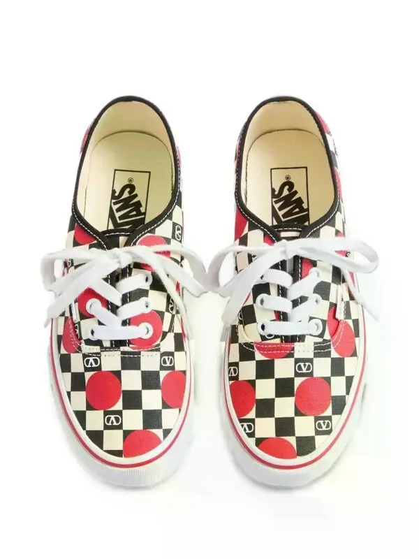 Valentino Garavani X Vans Vlogo Checkerboard Print Sneakers - Neutrals