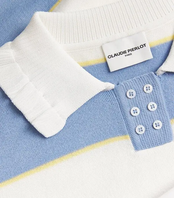 Claudie Pierlot Striped Polo Sweater