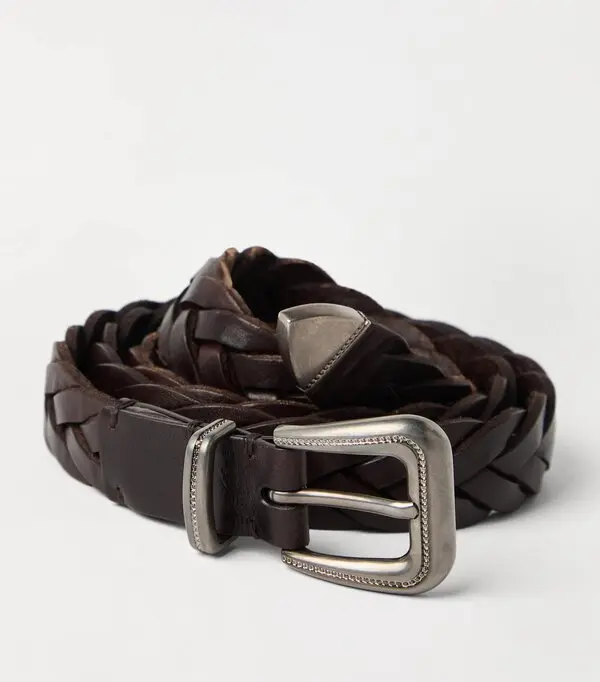 Brunello Cucinelli Calf Leather Braided Belt