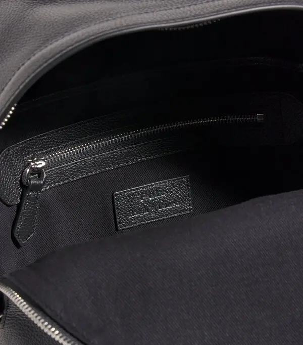 Polo Ralph Lauren Pebbled Leather Backpack - Black