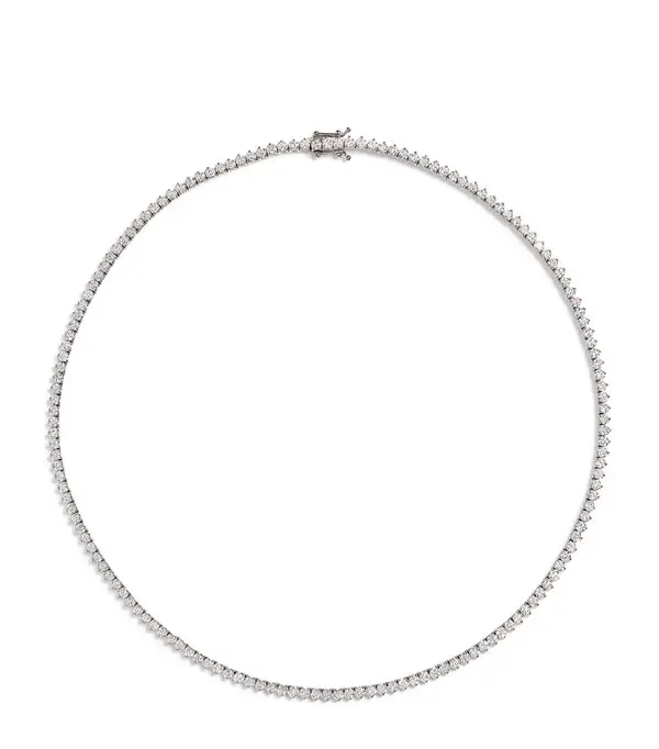 Harrods Diamond Tennis Necklace - White