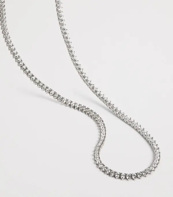 Harrods Diamond Tennis Necklace - White