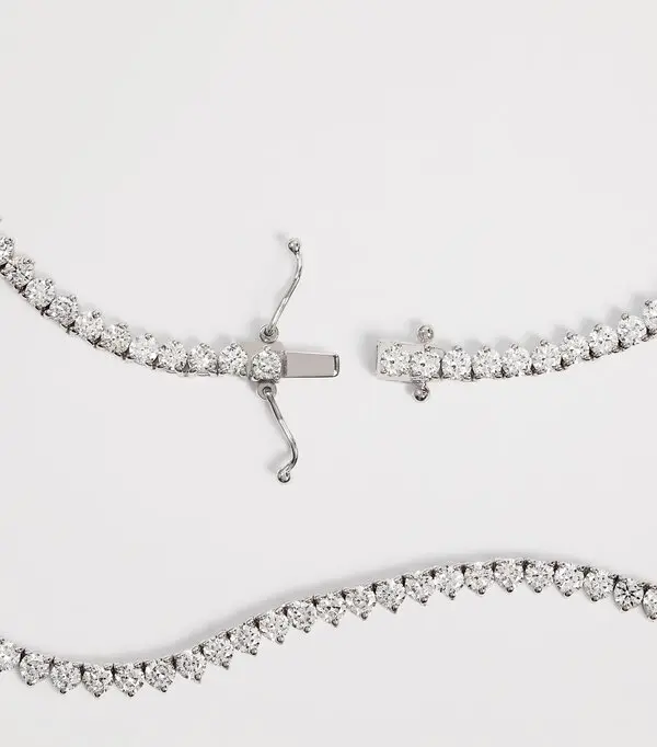Harrods Diamond Tennis Necklace - White