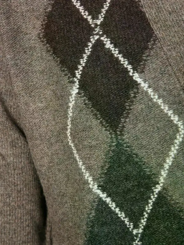 PAOLO PECORA Button-fastening Argyle Cardigan