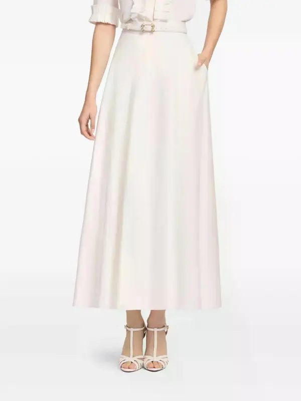 Elie Saab High-waisted Cotton Skirt