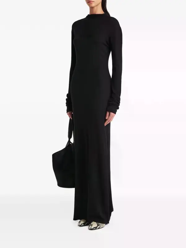 Khaite Long-sleeve Mock-neck Maxi Dress