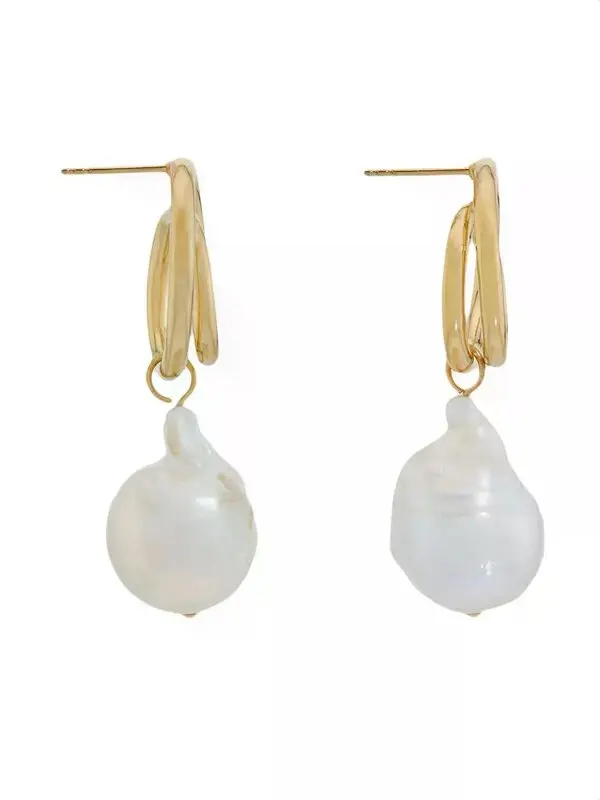 Completedworks Plated Silver Baroque Pearl Drop Earrings
