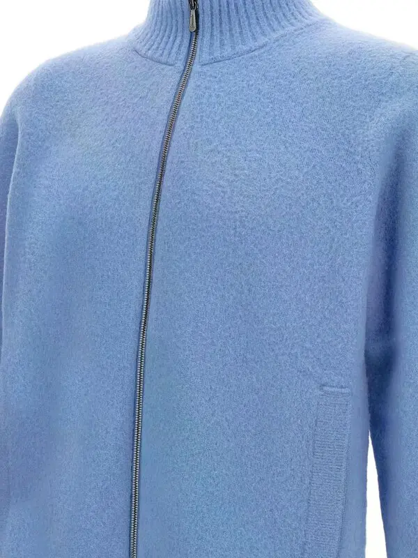 DRUMOHR Zip-front High-neck Sweater - Blue