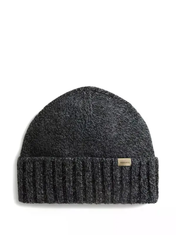 Woolrich Ribbed Wool Beanie - Grey