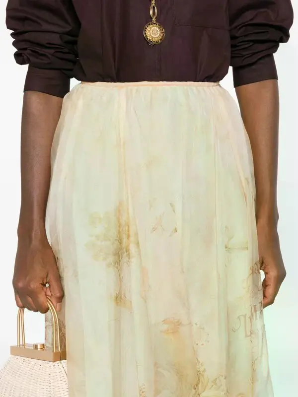 Zimmermann Silk Pleated Maxi Skirt