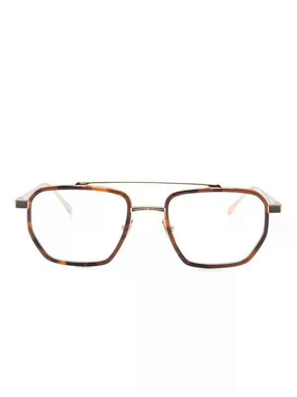 LEISURE SOCIETY Geometric Frame Eyeglasses With Tortoiseshell Pattern