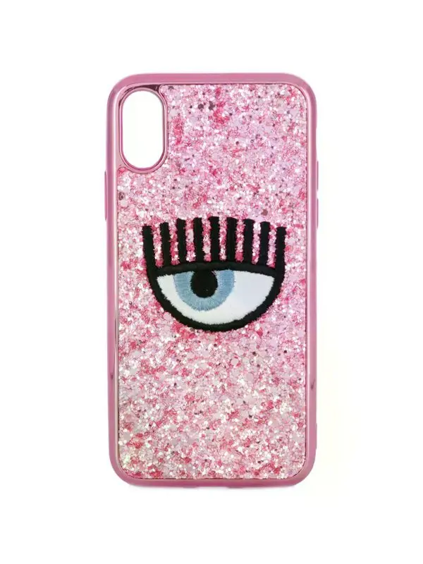 CHIARA FERRAGNI Sequin-embellished Glitter Eye Iphone X Cover - Black