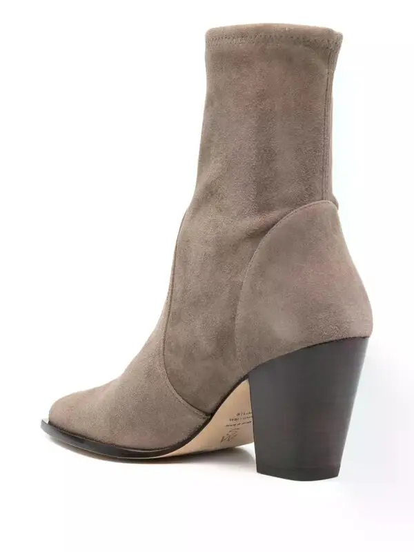 STUART WEITZMAN 80mm Suede Sock Boots - Grey
