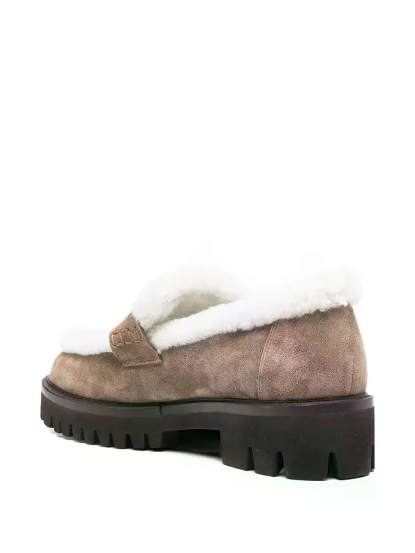 TRUMAN´S Shearling-trimmed Penny Loafers