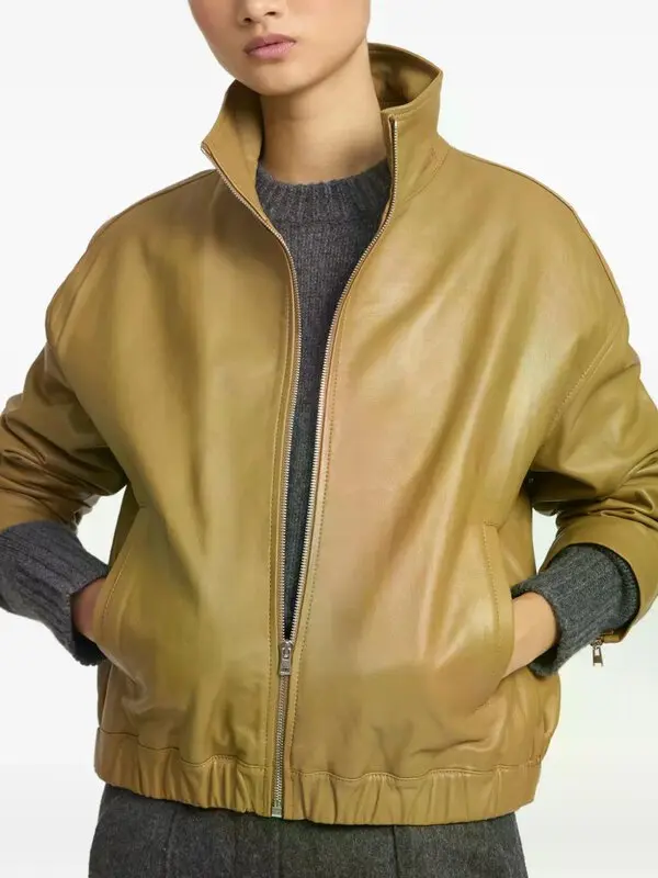 YVES SALOMON Leather Zip-up Jacket