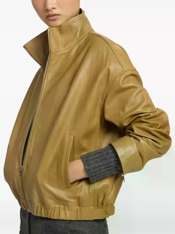 YVES SALOMON Leather Zip-up Jacket