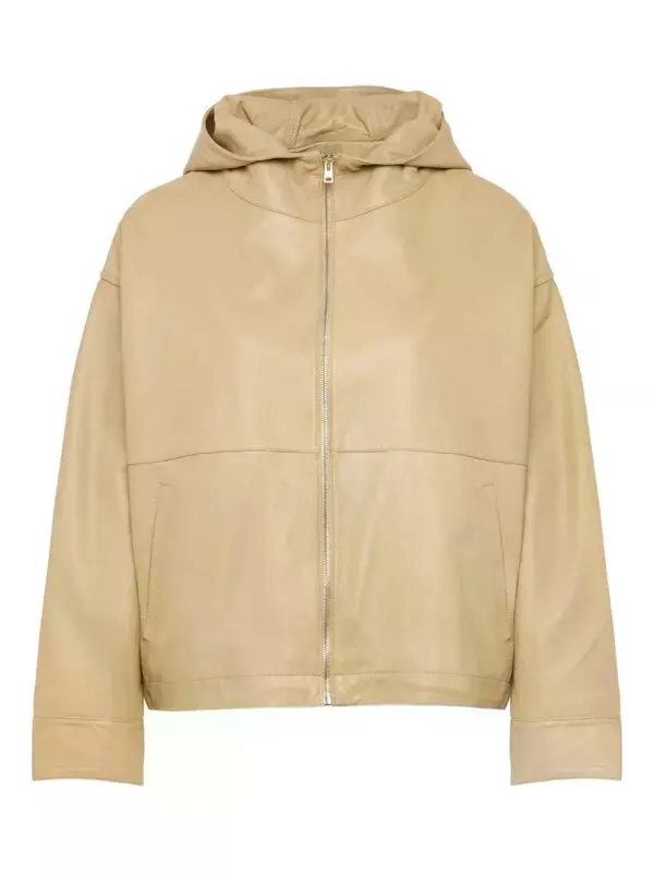 YVES SALOMON Hooded Leather Jacket