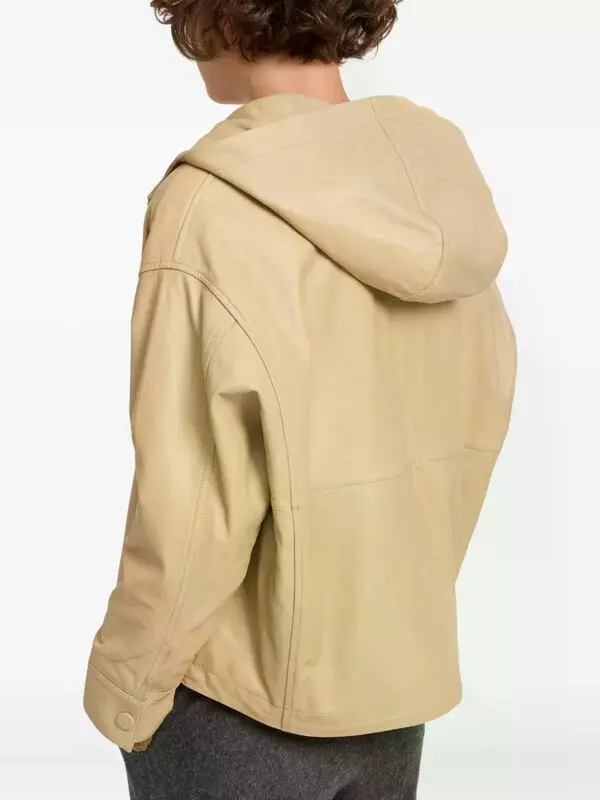 YVES SALOMON Hooded Leather Jacket