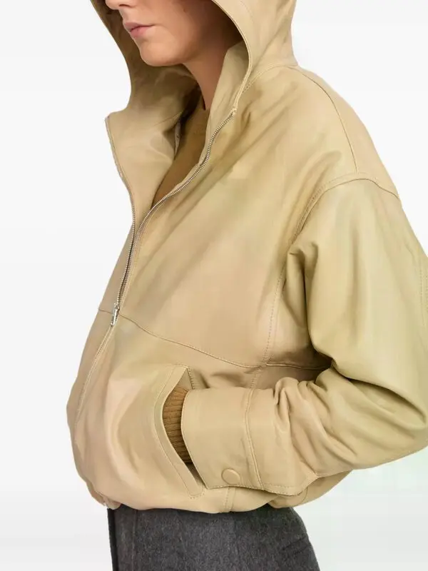 YVES SALOMON Hooded Leather Jacket