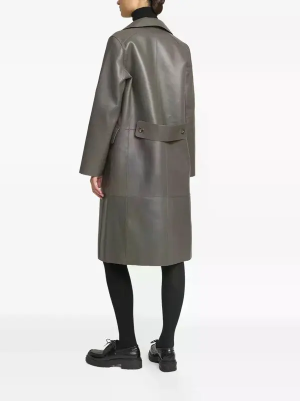 YVES SALOMON Double-breasted Leather Coat