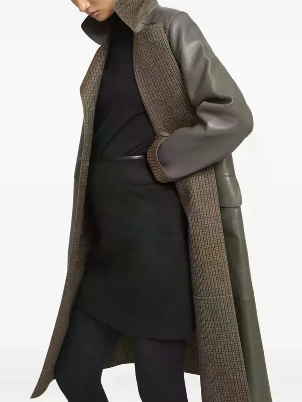 YVES SALOMON Double-breasted Leather Coat