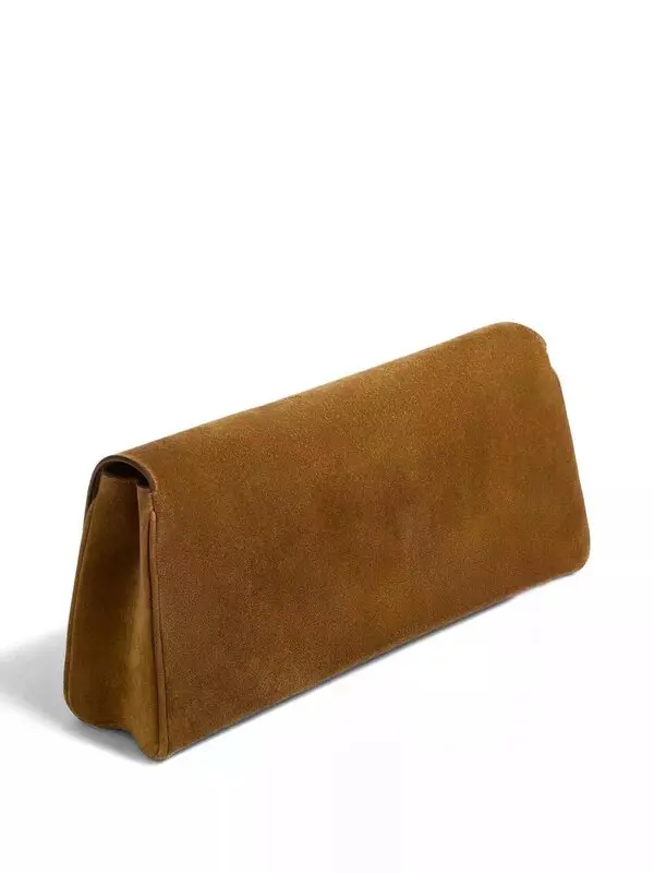 Khaite Flap Leather Clutch Bag - Brown