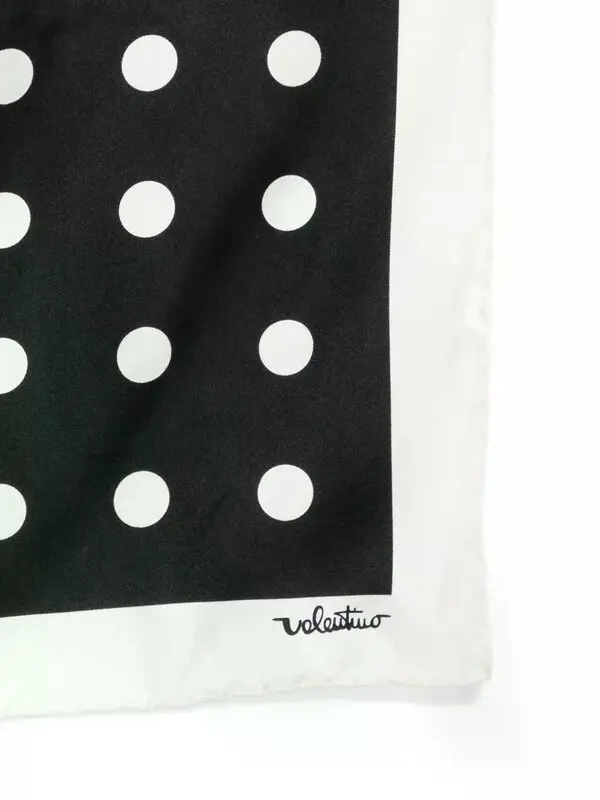 Valentino Garavani Polka Dots Silk Scarf - Black