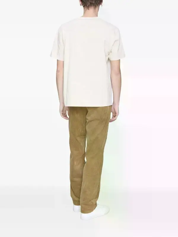 A.p.c. Cotton T-shirt With Embroidered Logo - Neutrals