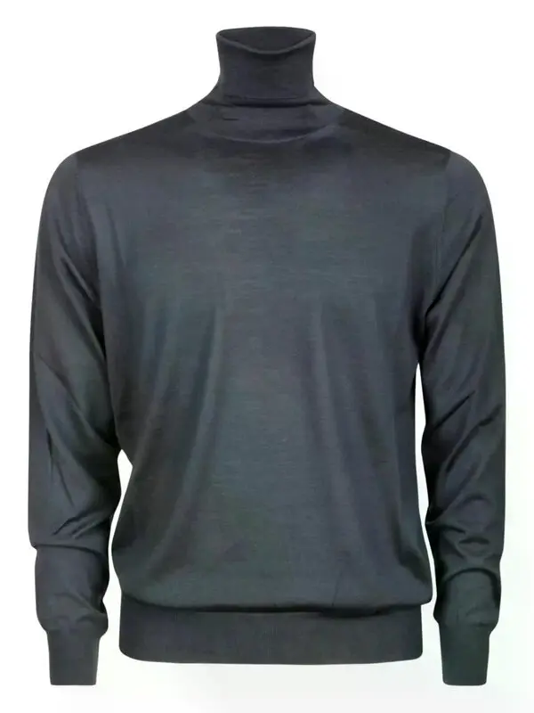Alpha Industries Virgin Wool Turtleneck Sweater - Grey