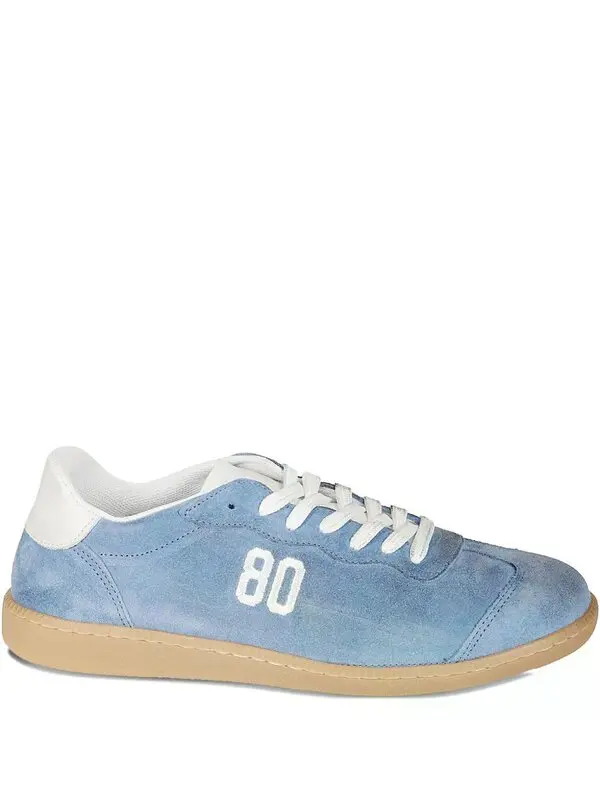 BE980 Suede Logo Detail Lace-up Sneakers - Blue