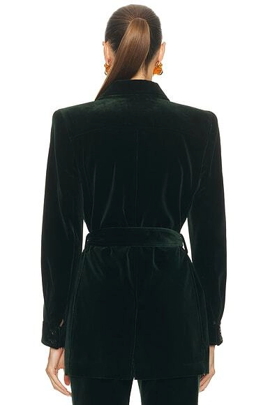 Saint Laurent Belted Velvet Coat
