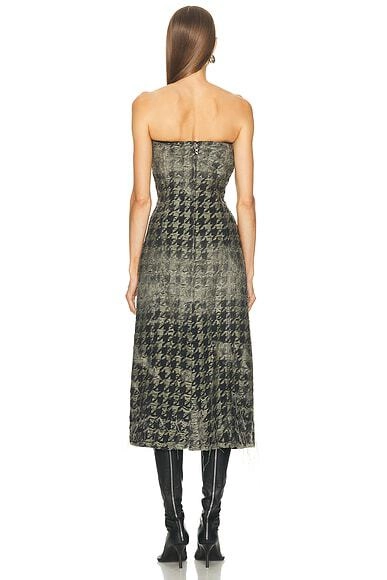 DIESEL® Strapless Houndstooth Midi Dress