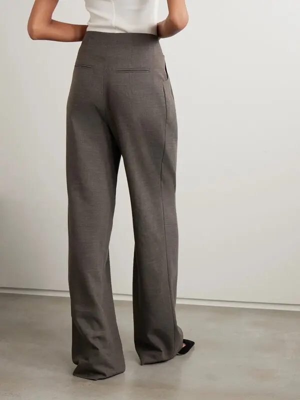 LIBEROWE Annie Pleated Wide-leg Twill Trousers