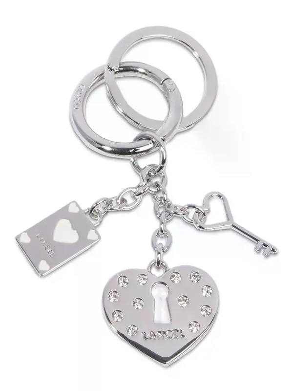 LANCEL Crystal-embellished Keyring - Silver