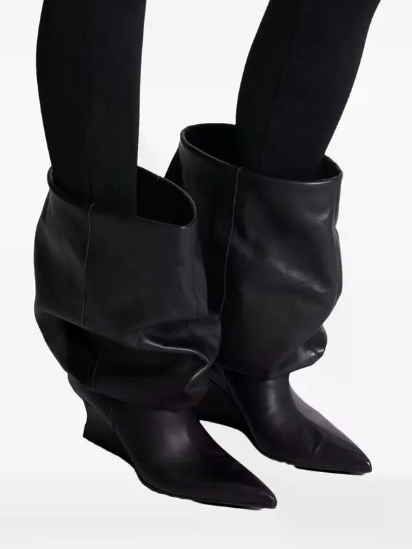 Balmain Slouchy Wedge Ankle Boots - Black