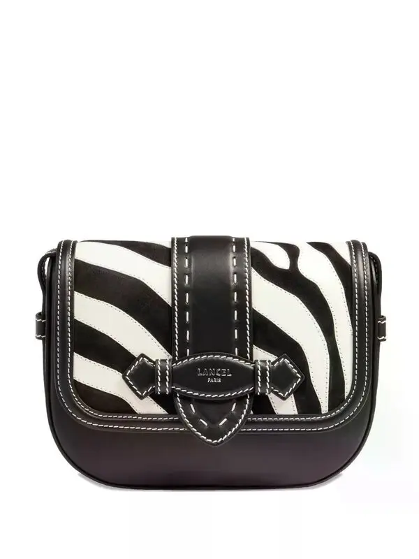 LANCEL Sienna Zebra-print Flap Bag - Black