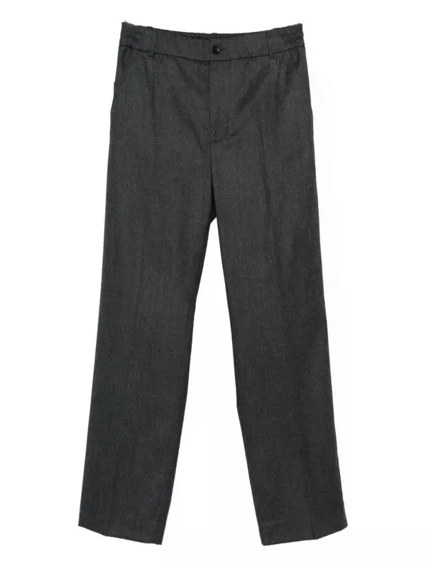 Moncler Virgin Wool Straight-leg Trousers - Grey