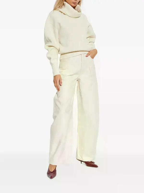 Jacquemus Pallone Embroidered Turtleneck Sweater - Neutrals