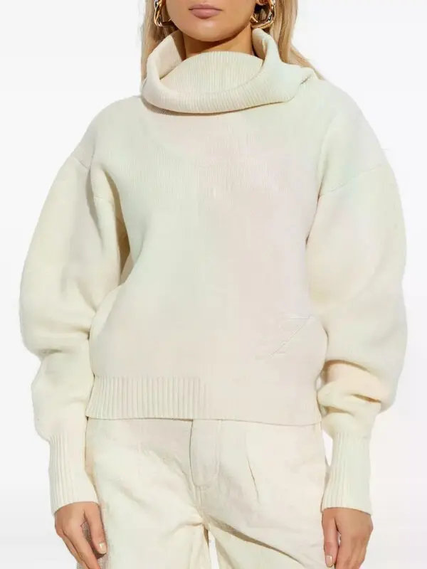 Jacquemus Pallone Embroidered Turtleneck Sweater - Neutrals