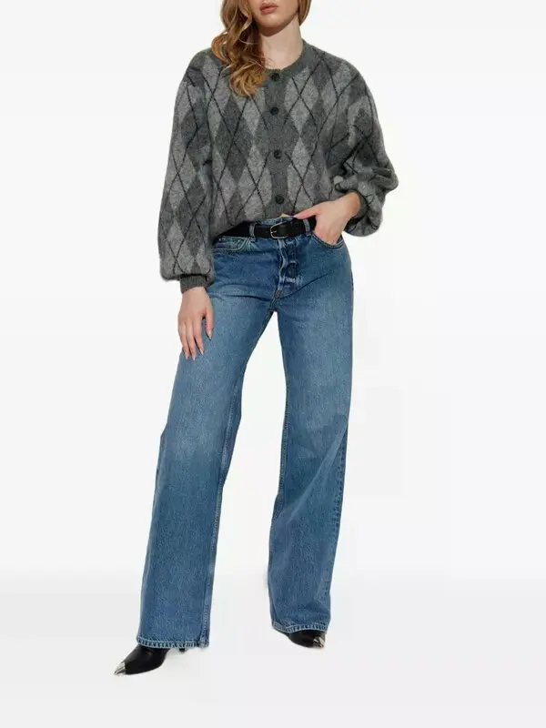 GESTUZ Argyle Check Cardigan
