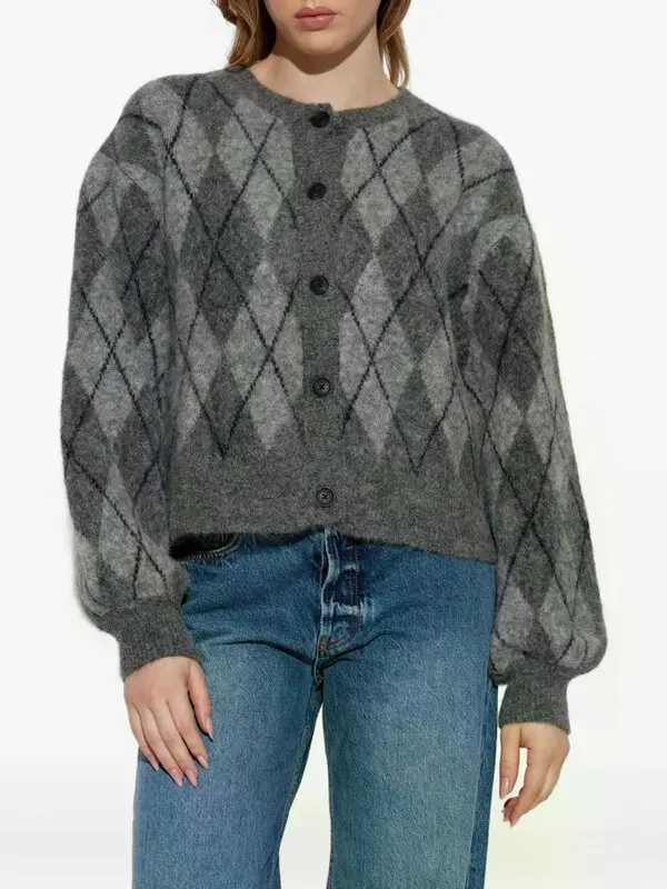 GESTUZ Argyle Check Cardigan