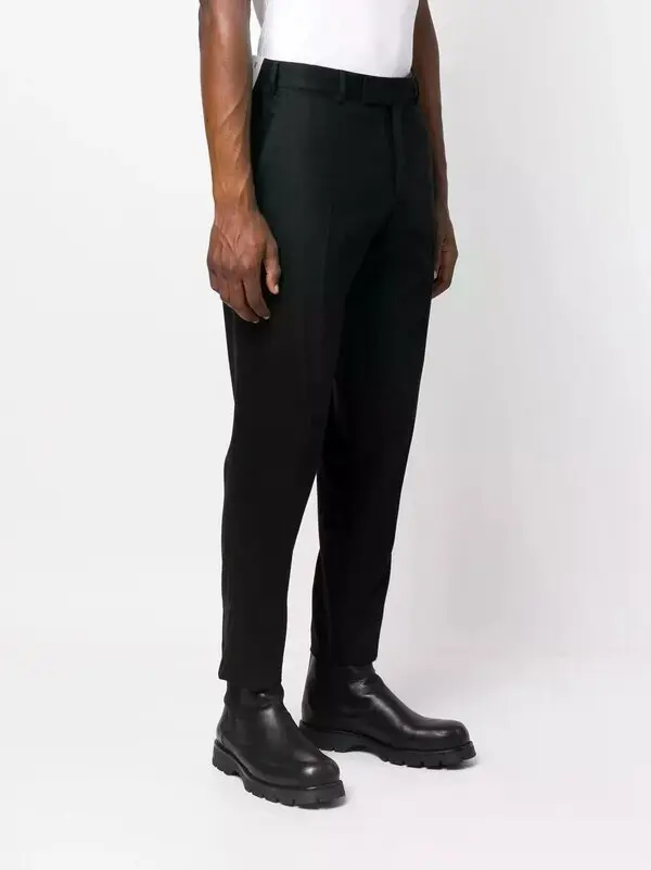 PT TORINO Cropped Straight-leg Virgin Wool Blend Trousers - Black