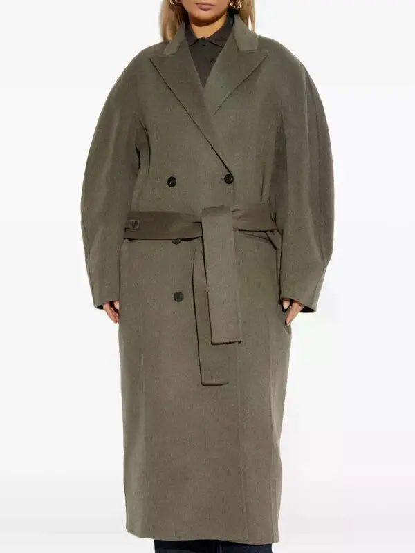 Jacquemus Belted Virgin Wool Double-breasted Coat - Green