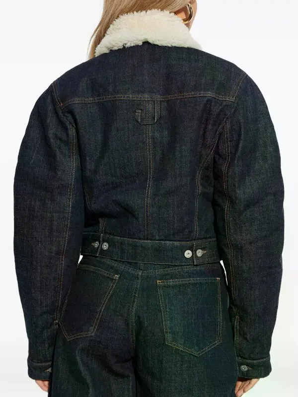 Jacquemus Ovalo De Nîmes Denim Bomber Jacket With Shearling Collar