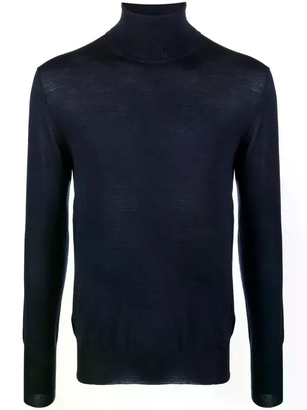 PT TORINO Virgin Wool Roll Neck Jumper - Blue