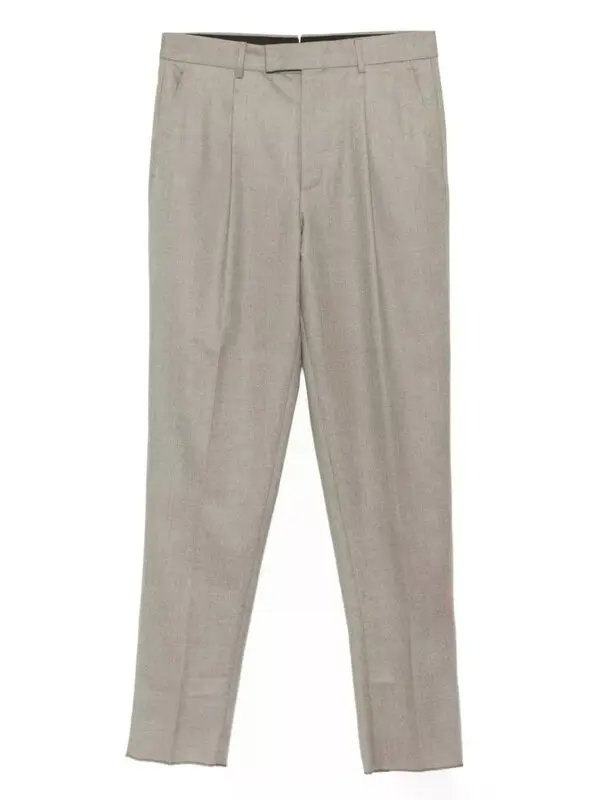 Zegna Tailored Pleated Front Trousers - Neutrals