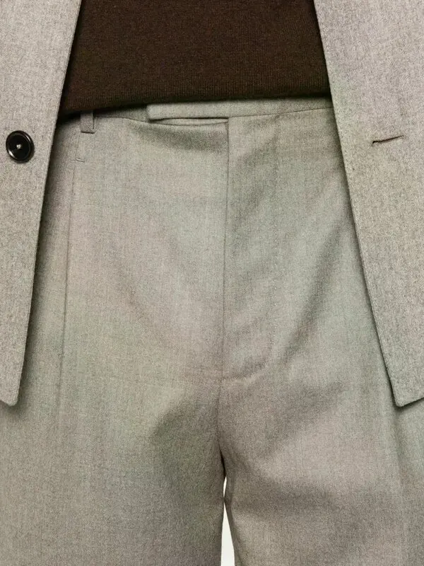 Zegna Tailored Pleated Front Trousers - Neutrals