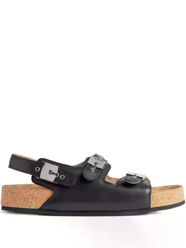 Balenciaga X Scholl Leather Sandals With Buckle Fastening