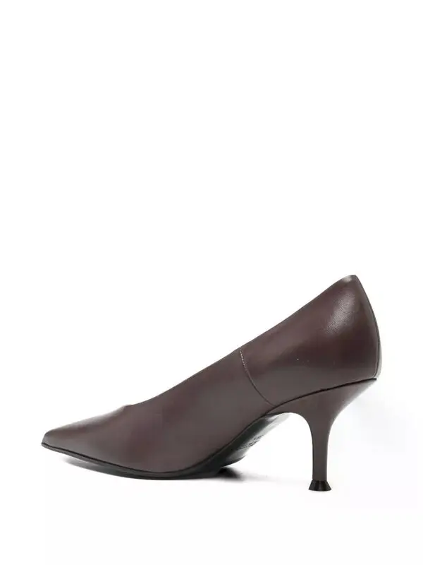 LELLA BALDI 75mm Leather Pointed Toe Pumps - Red